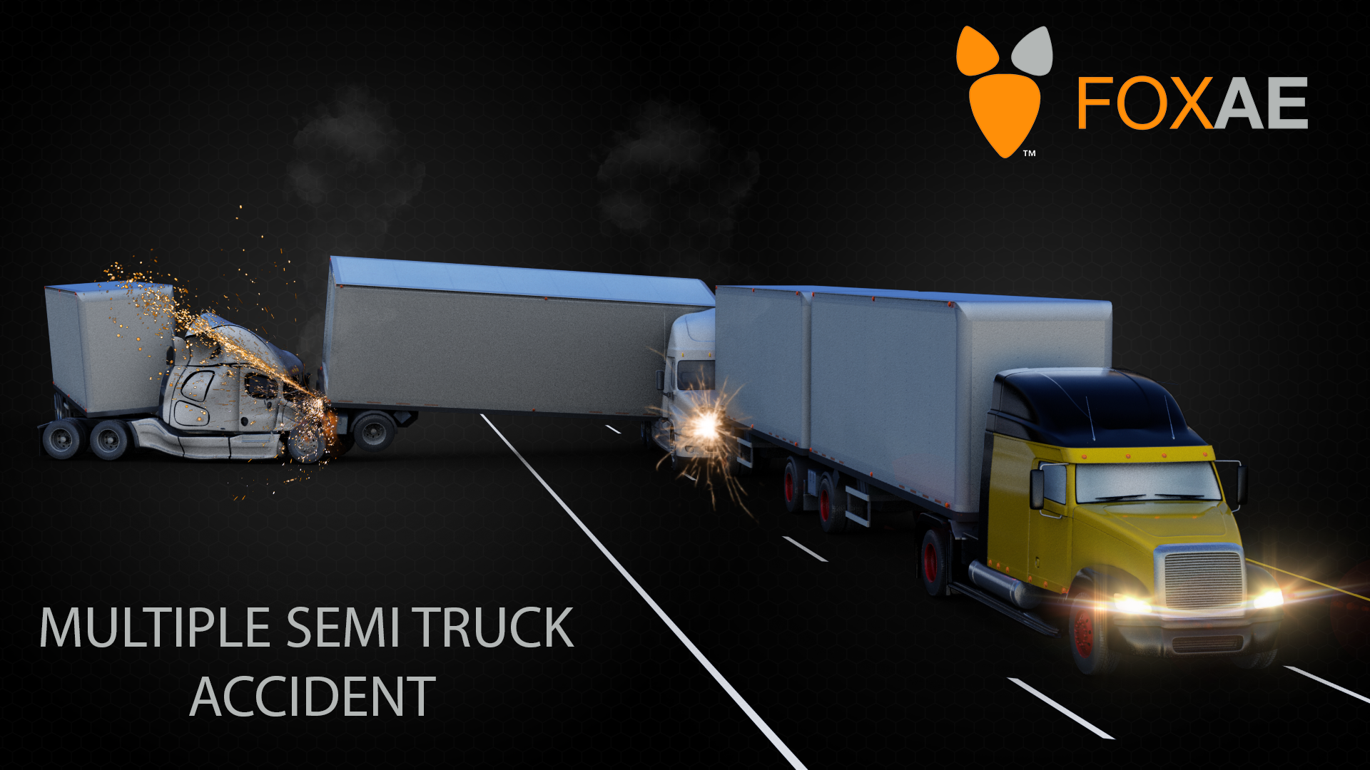 Multiple Semi Truck Accident| Fox Animated Engineering